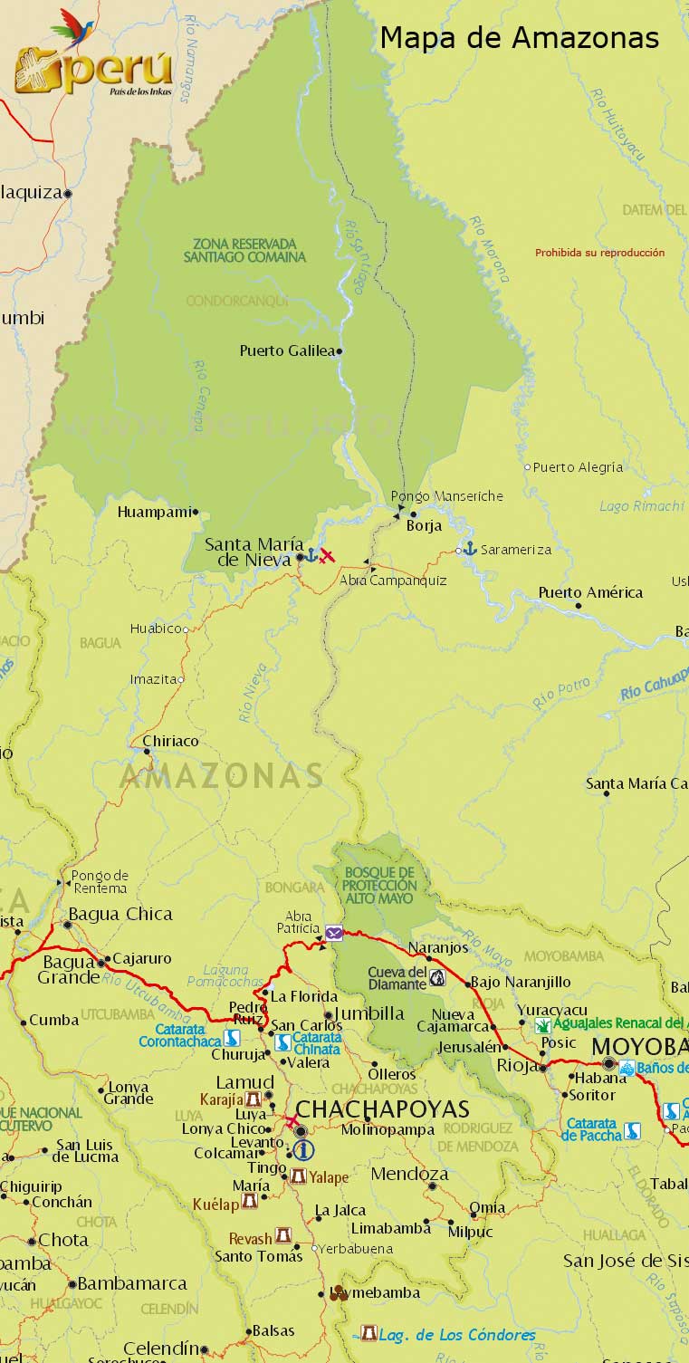 Mapas de Chachapoyas Amazonas, Planos, Guia de Calles, Turismo en ...