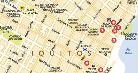 Mapas de Iquitos Peru, Planos, Guía de Calles, Ubicación. Loreto, Selva ...